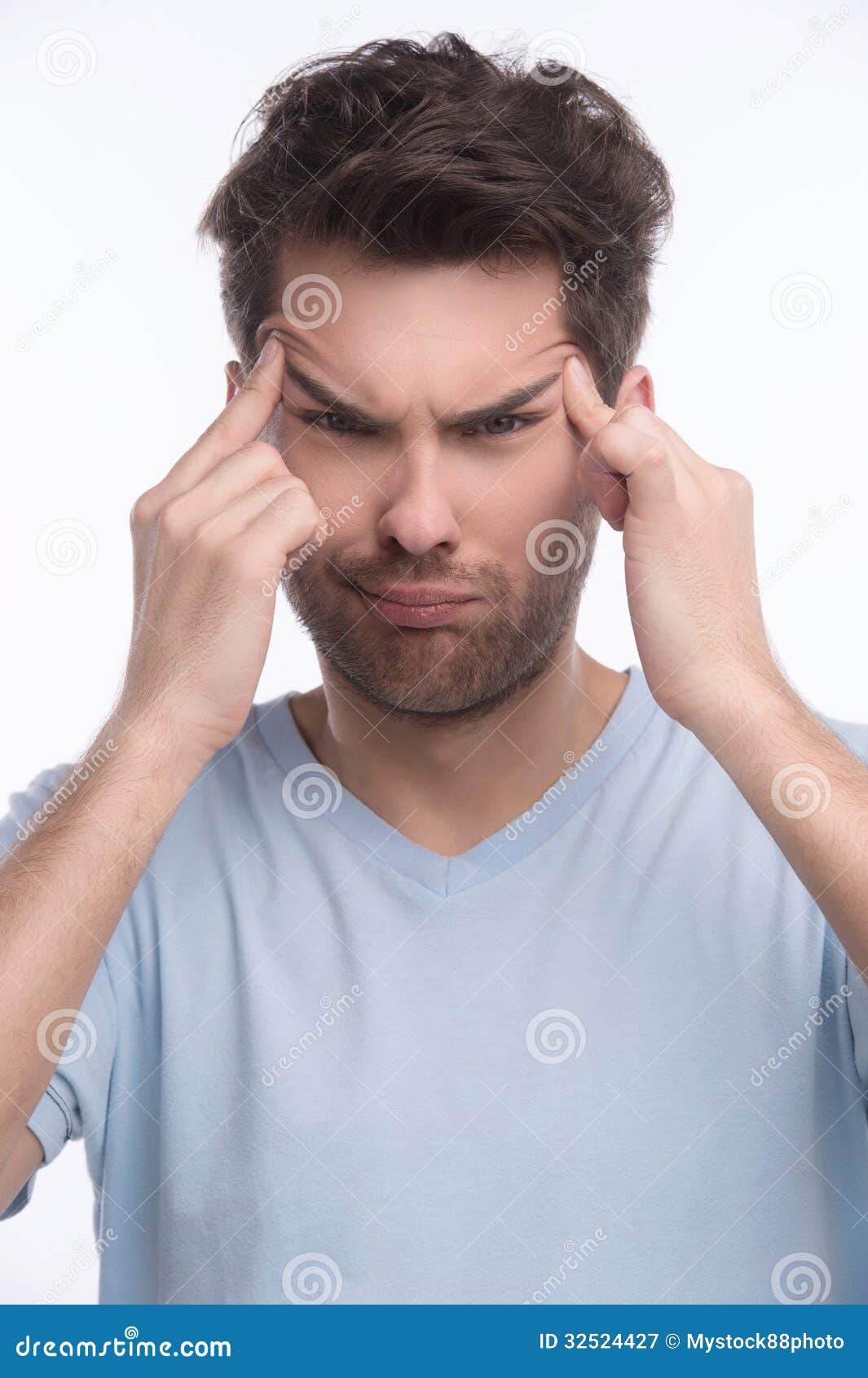 Making a Face. Portrait of Young Men Making Face on Camera while Stock ...