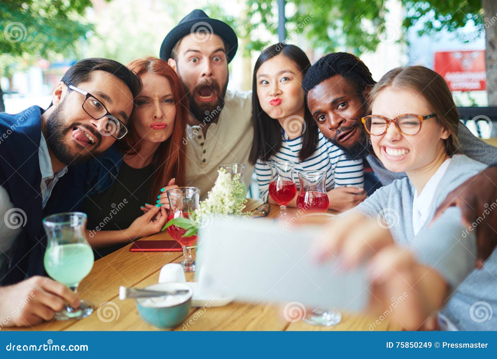 Making faces stock image. Image of group, young, adult - 75850249