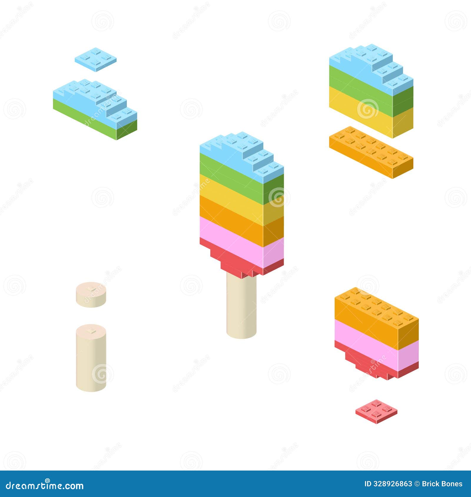 Making Farm Ice Cream in Isometry. Vector Stock Illustration ...