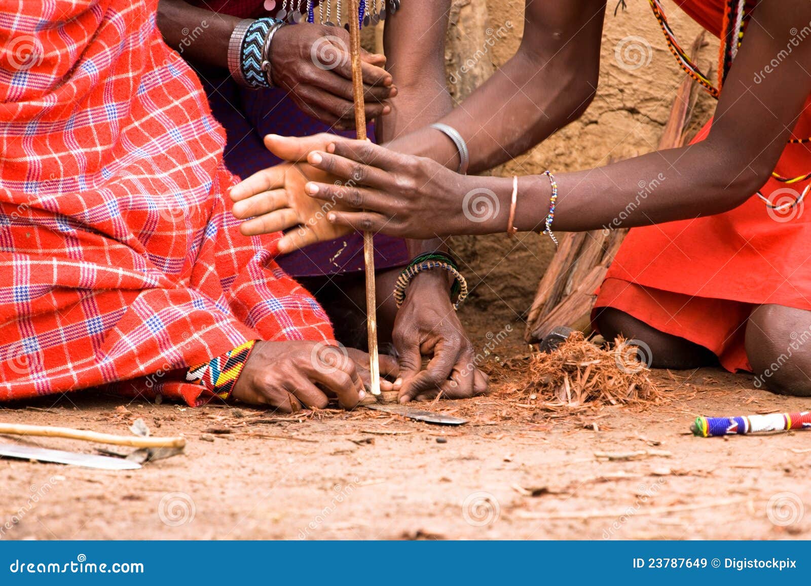 Making Fire stock image. Image of kenya, ignition, masai - 23787649