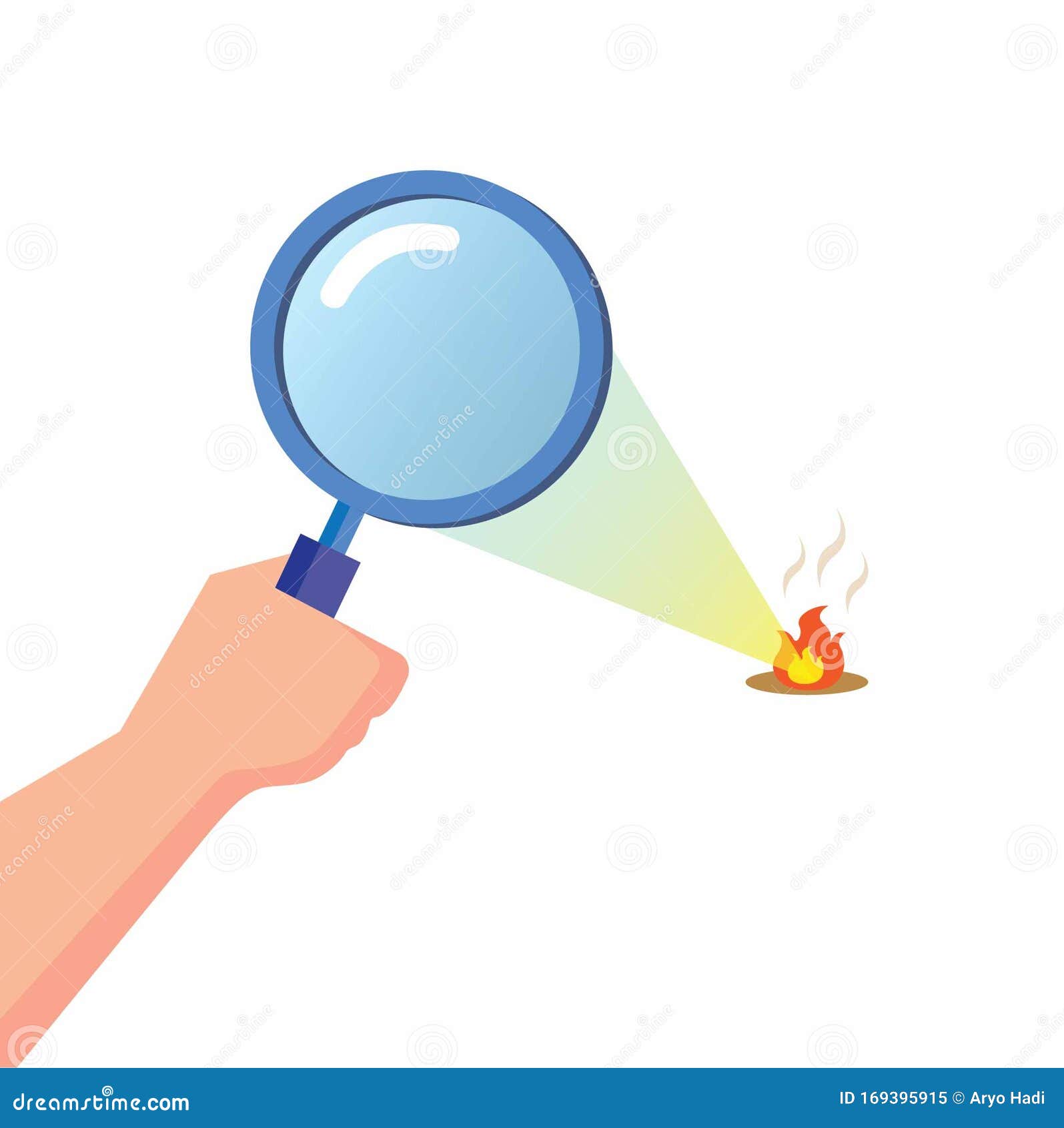 Making Fire from Magnifier Glass Flat Illustration Vector Stock Vector ... Making Fire from Magnifier Glass Flat Illustration Vector Stock Vector ...
