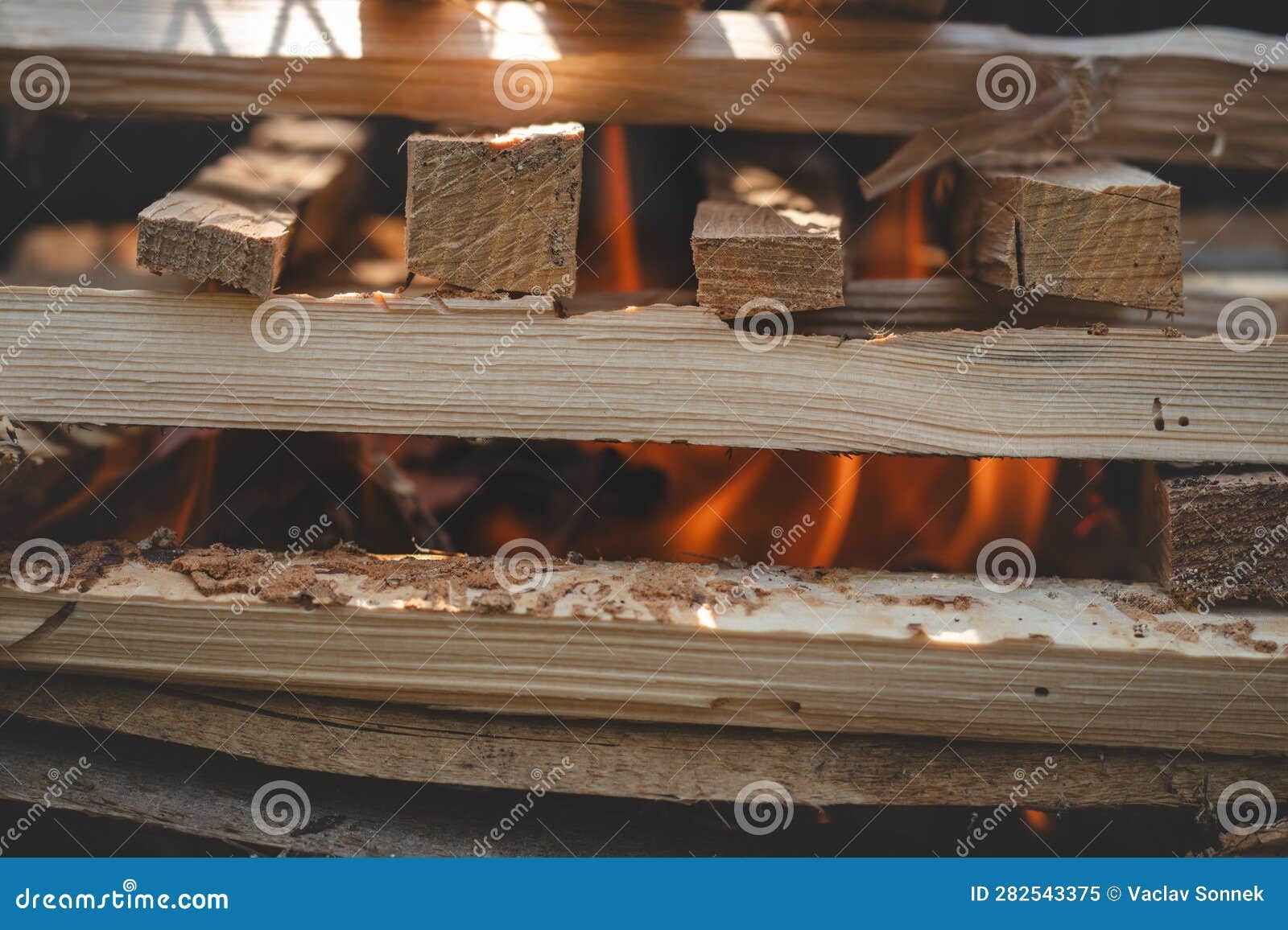 Making a Fire Using Paper and Small Wood Chips Stacked in Pyramid ...