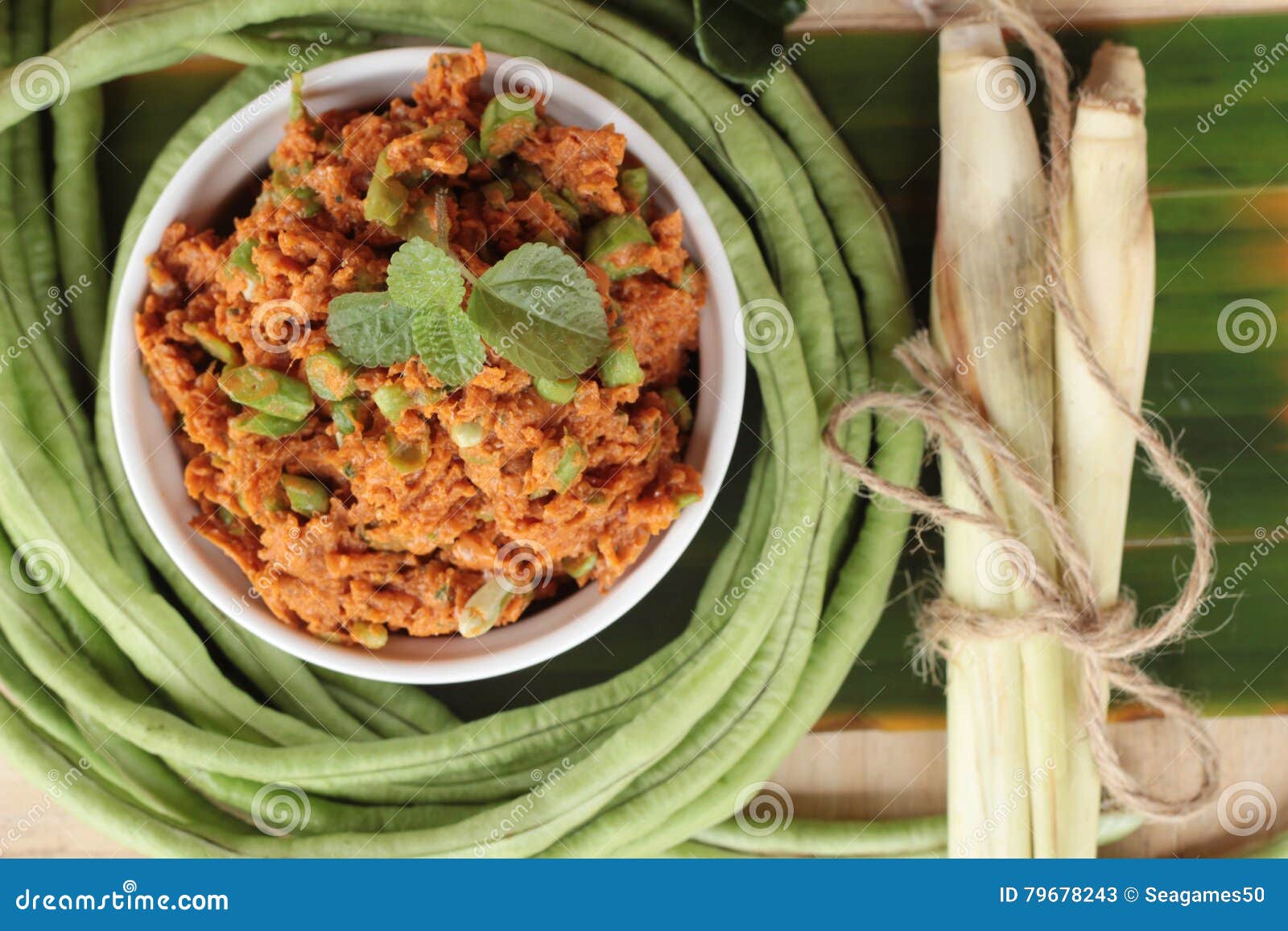 Making Fish Patty with Spicy for Fried . Stock Image - Image of leaves ...