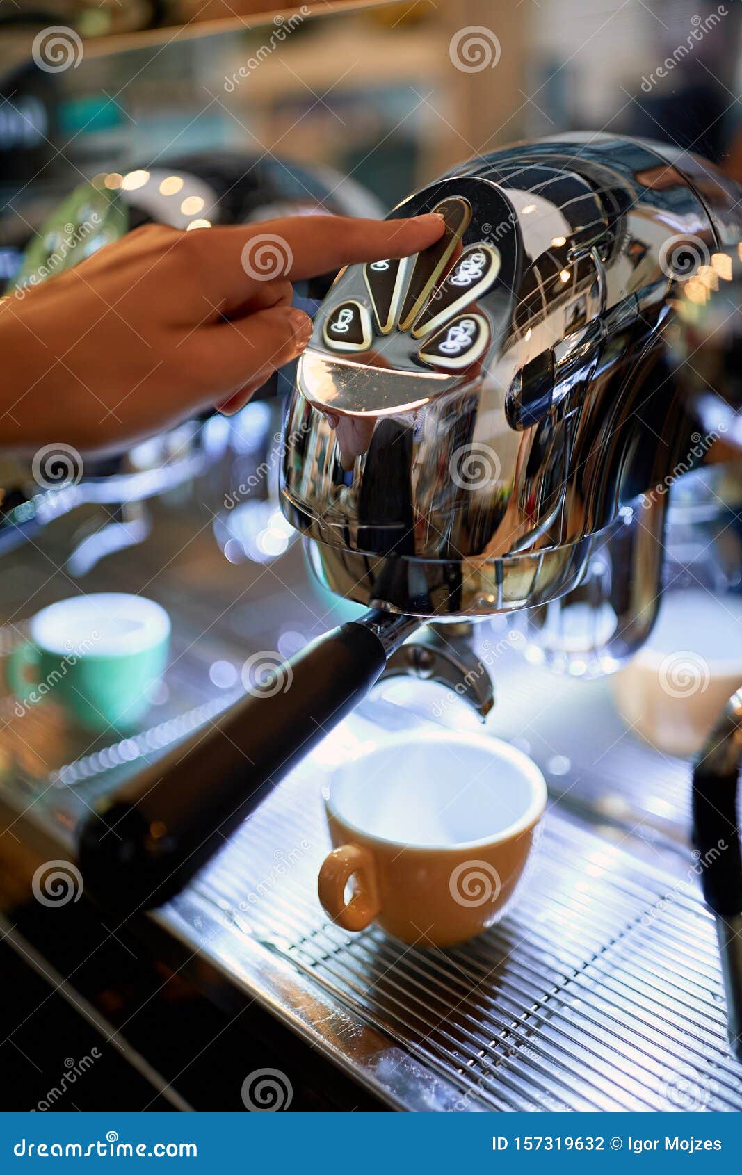 Making Fresh Coffee on Coffee Maker Machine Stock Photo - Image of ...