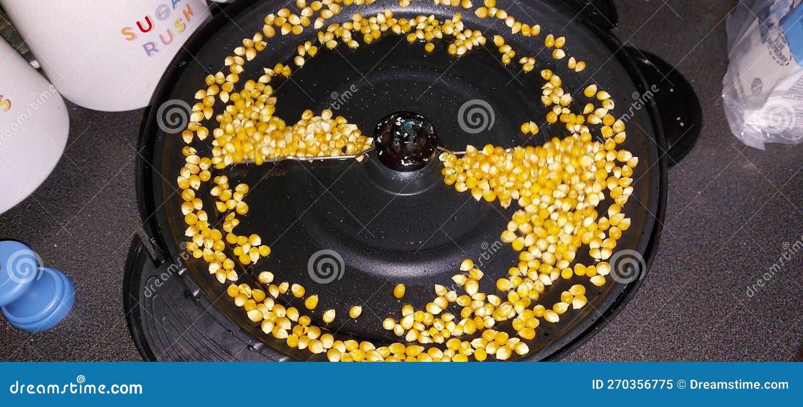 Making fresh popcorn stock image. Image of food, corn - 270356775
