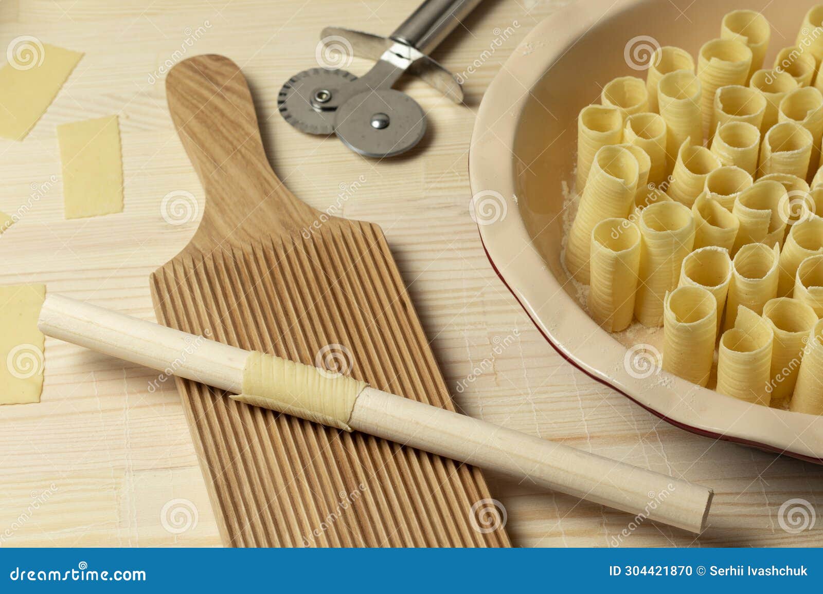Making Fresh Rigatoni Pasta at Home. Stock Photo - Image of uncooked ...