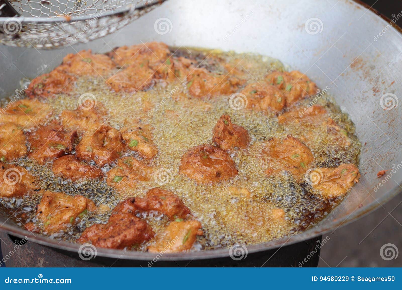 Making Fried Fish Cake in the Pan. Stock Image - Image of culture ...