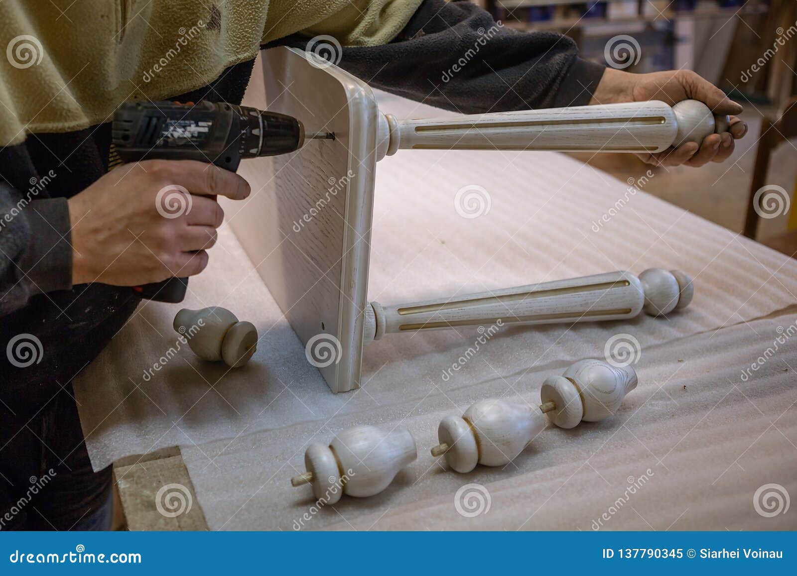 Making Furniture From Wood. Work Carpenter. Carpentry Tools Stock Photo ...