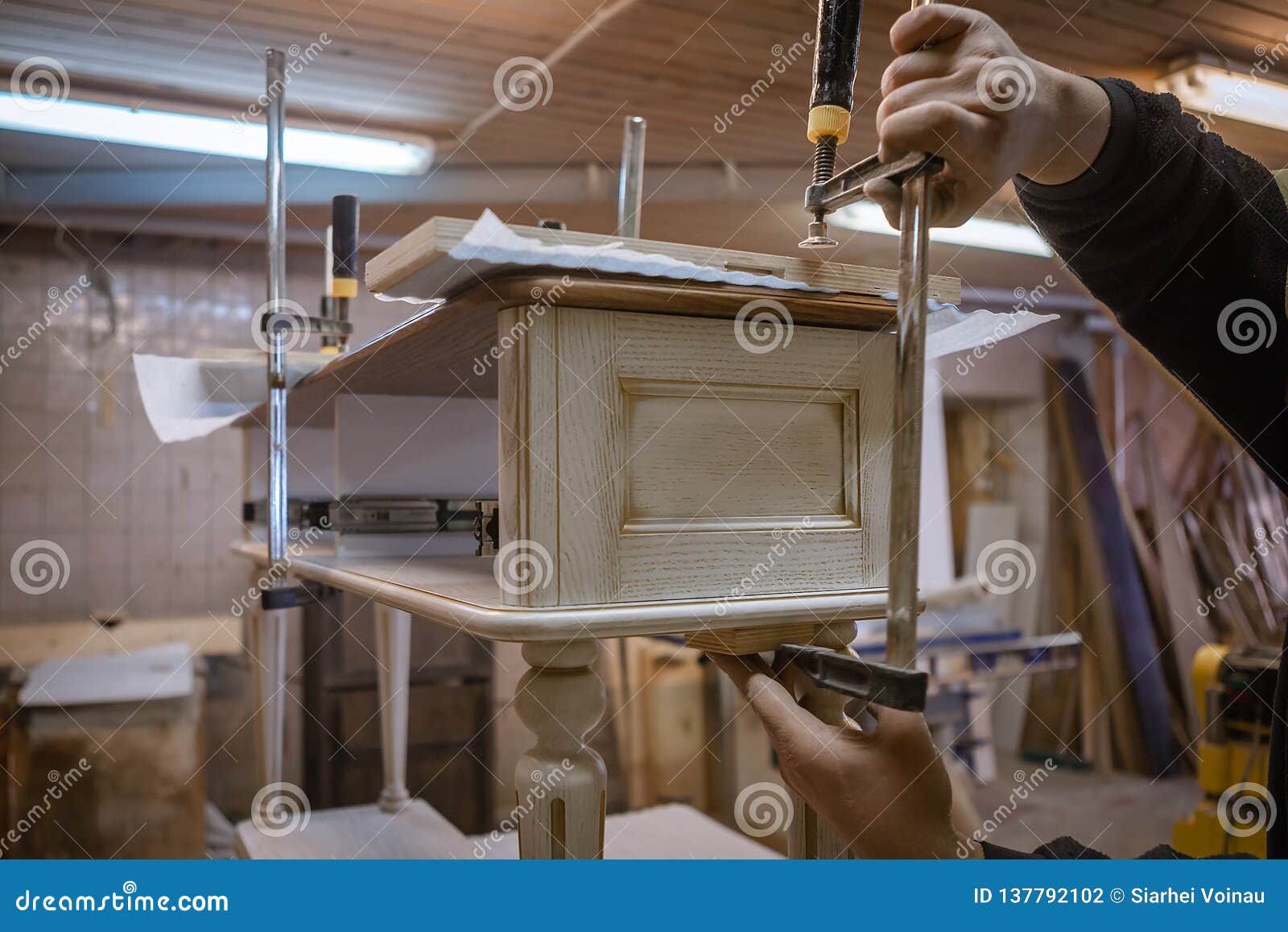 Making Furniture from Wood. Work Carpenter Stock Photo - Image of ...