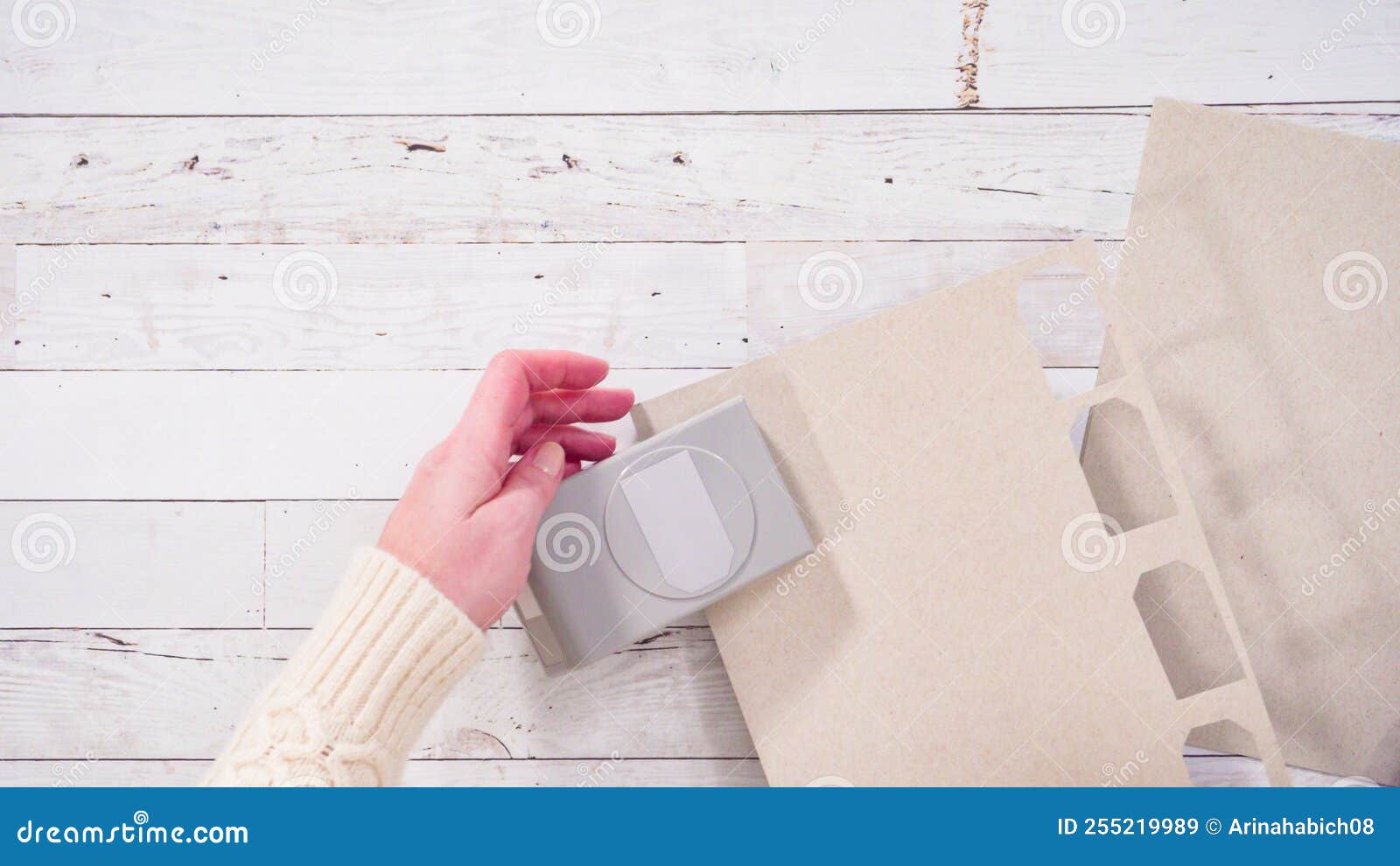 Making a gift tags stock image. Image of decorate, handmade - 255219989