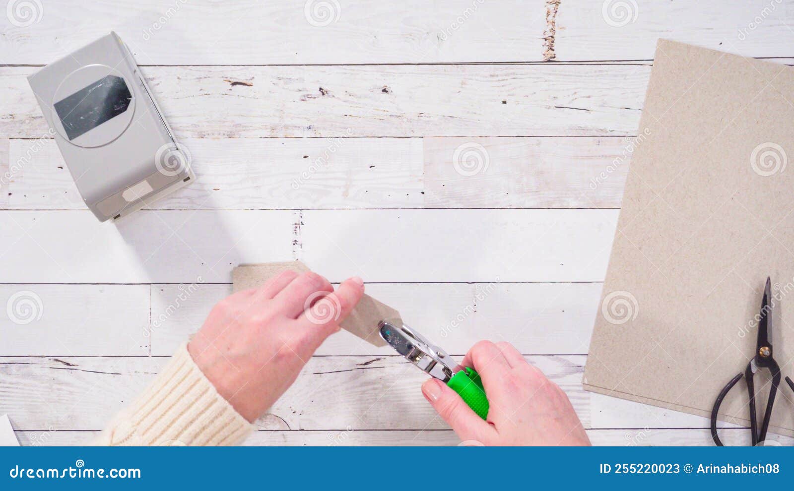 Making a gift tags stock image. Image of creativity - 255220023