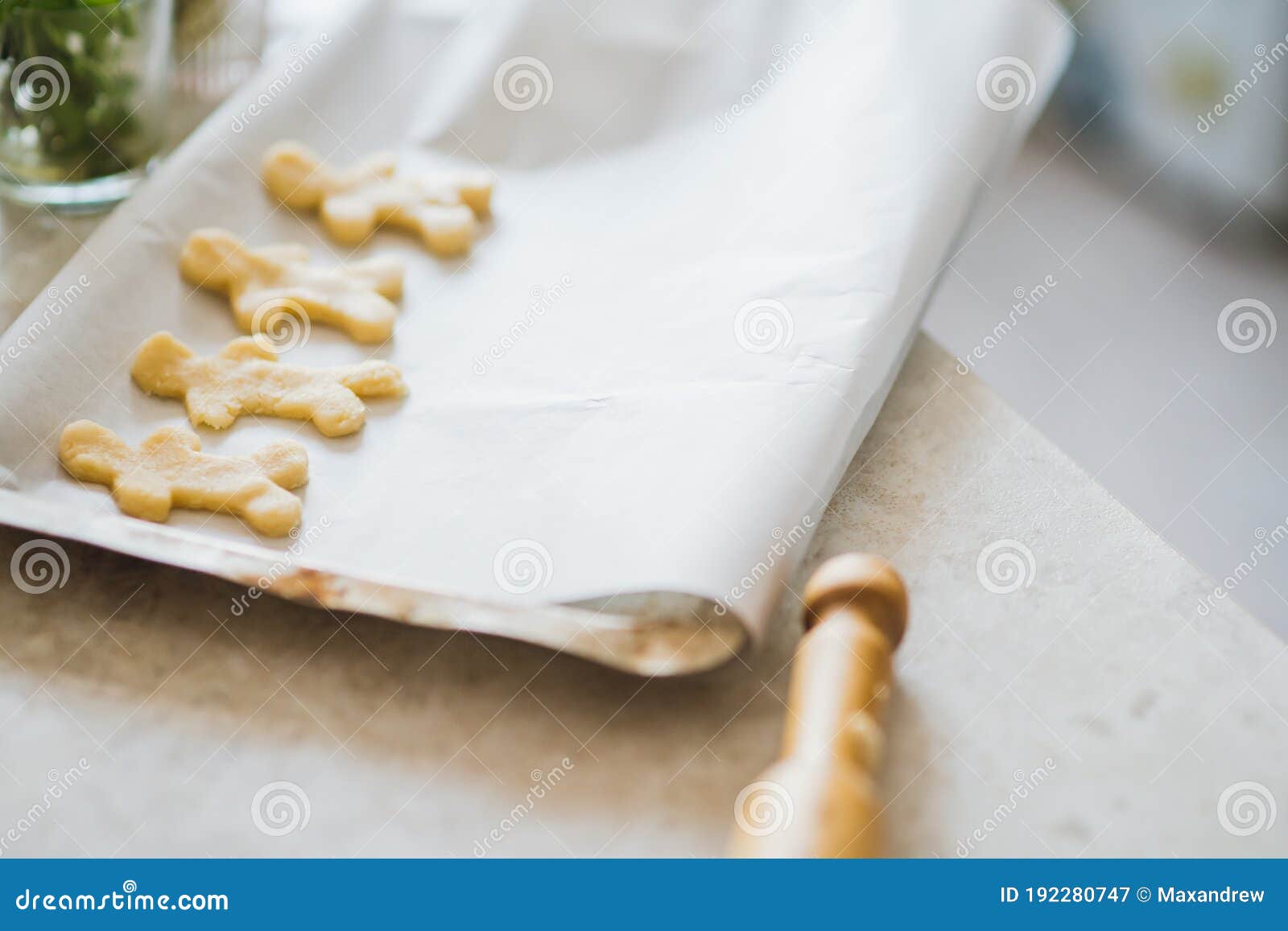 Making of Gingerbread Man on the Kitchen Stock Image - Image of ...