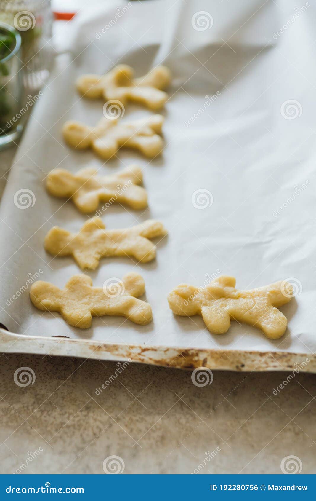 Making of Gingerbread Man on the Kitchen Stock Photo - Image of pastry ...