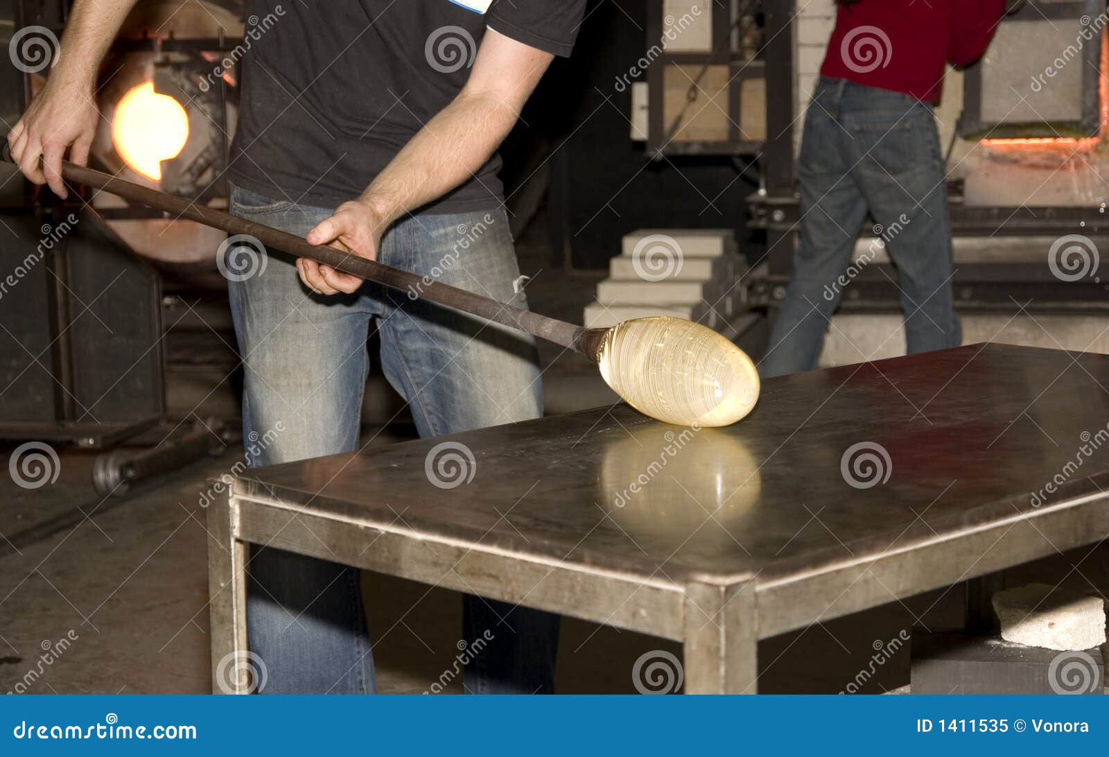 Making glass stock image. Image of heater, reflection - 1411535