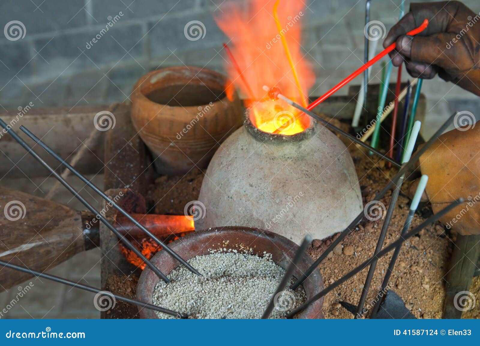 Making glass beads stock photo. Image of beads, handicraft - 41587124
