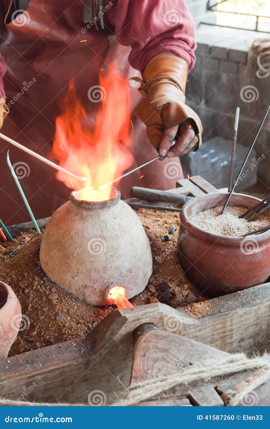 Making glass beads stock photo. Image of hand, artist - 41587260