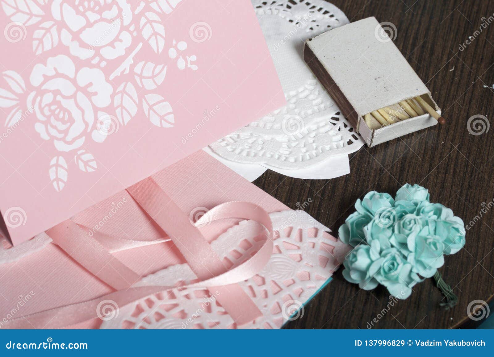 Making Greeting Cards from Paper, Cardboard and Tape Stock Image ...