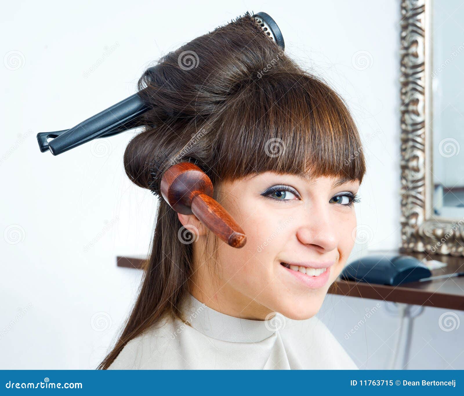 Making hair style stock image. Image of hair, person - 11763715