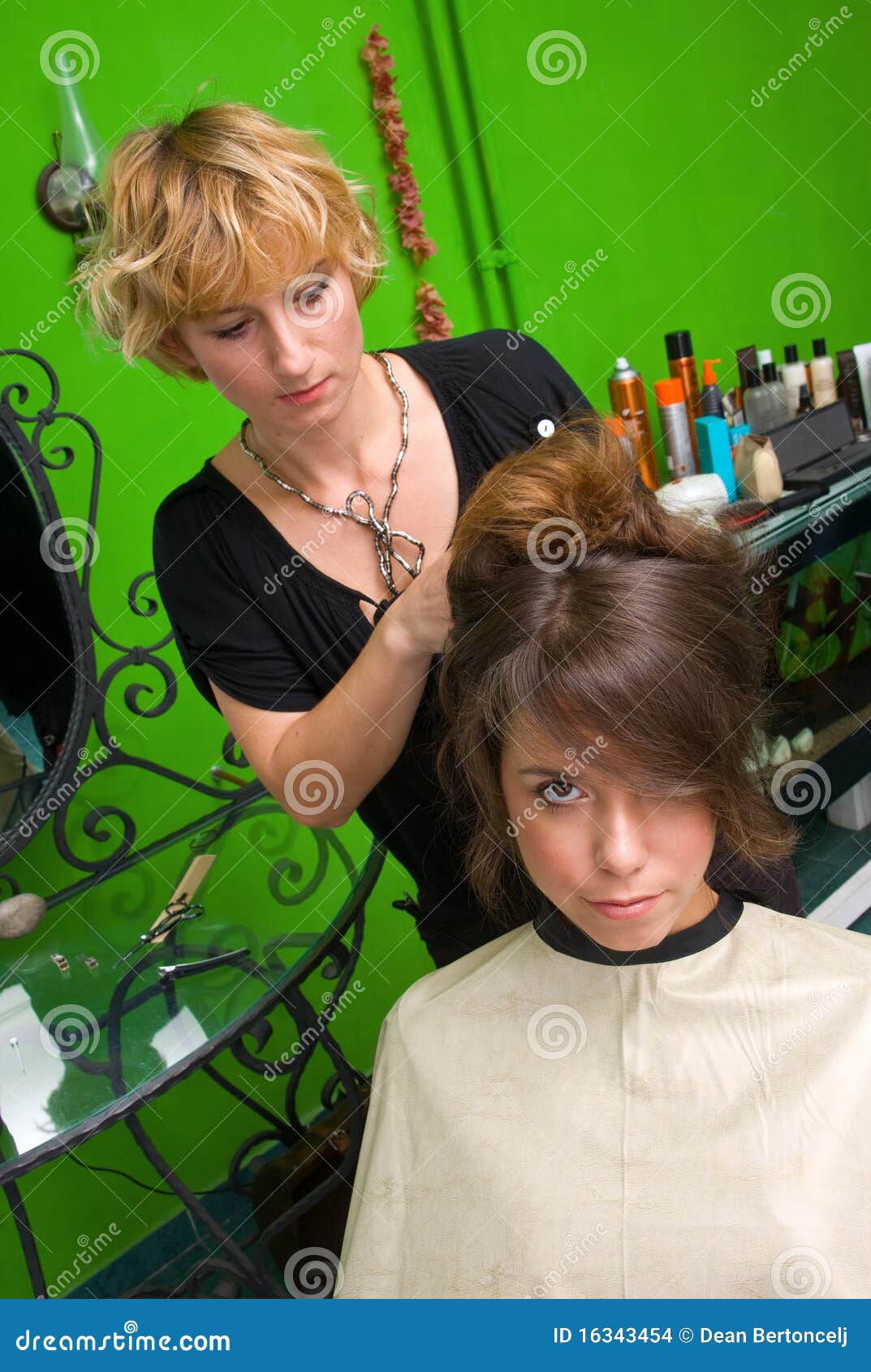 Making hair style stock photo. Image of caucasian, stylist - 16343454