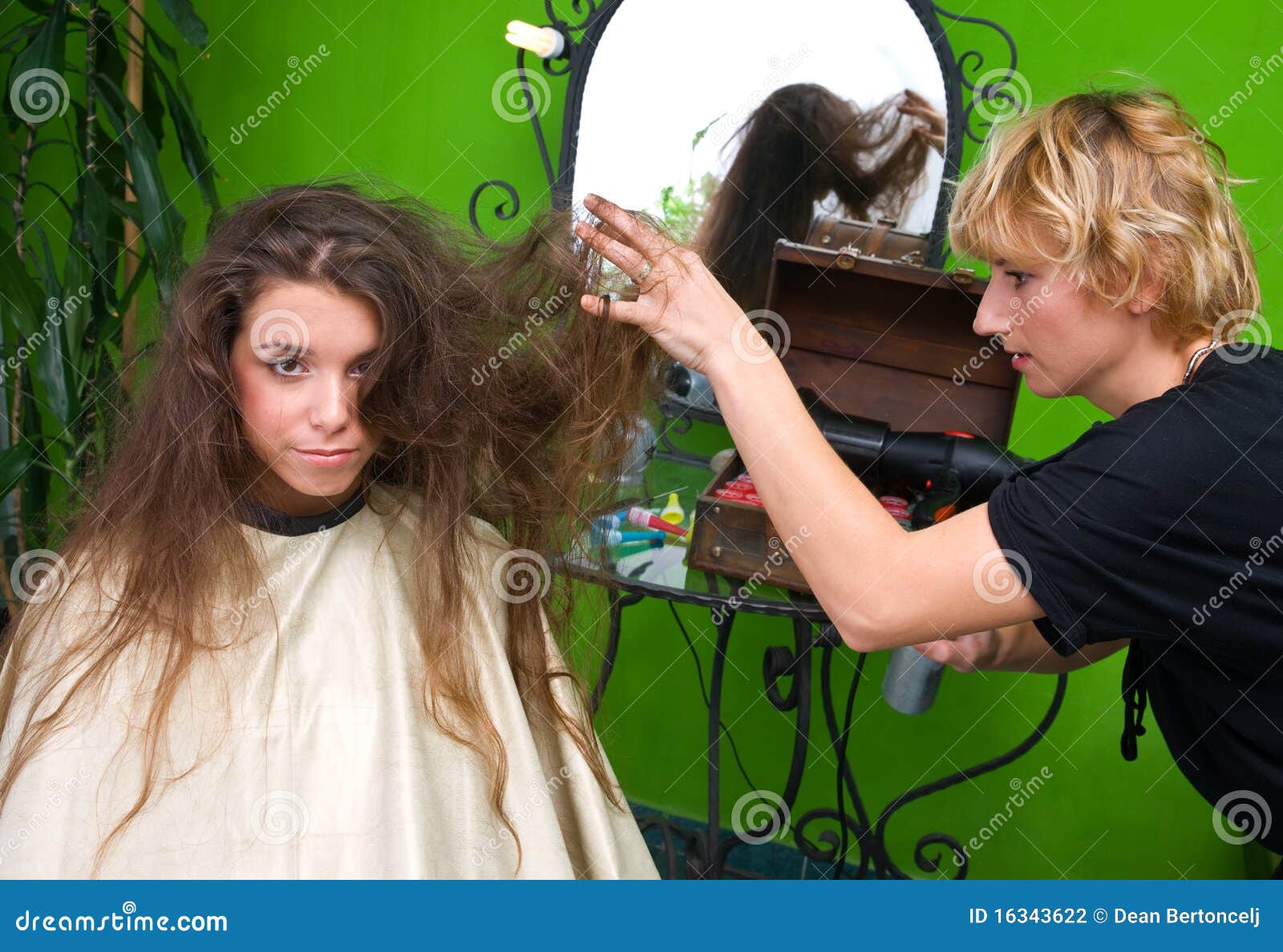 Making hair style stock photo. Image of person, fashion - 16343622