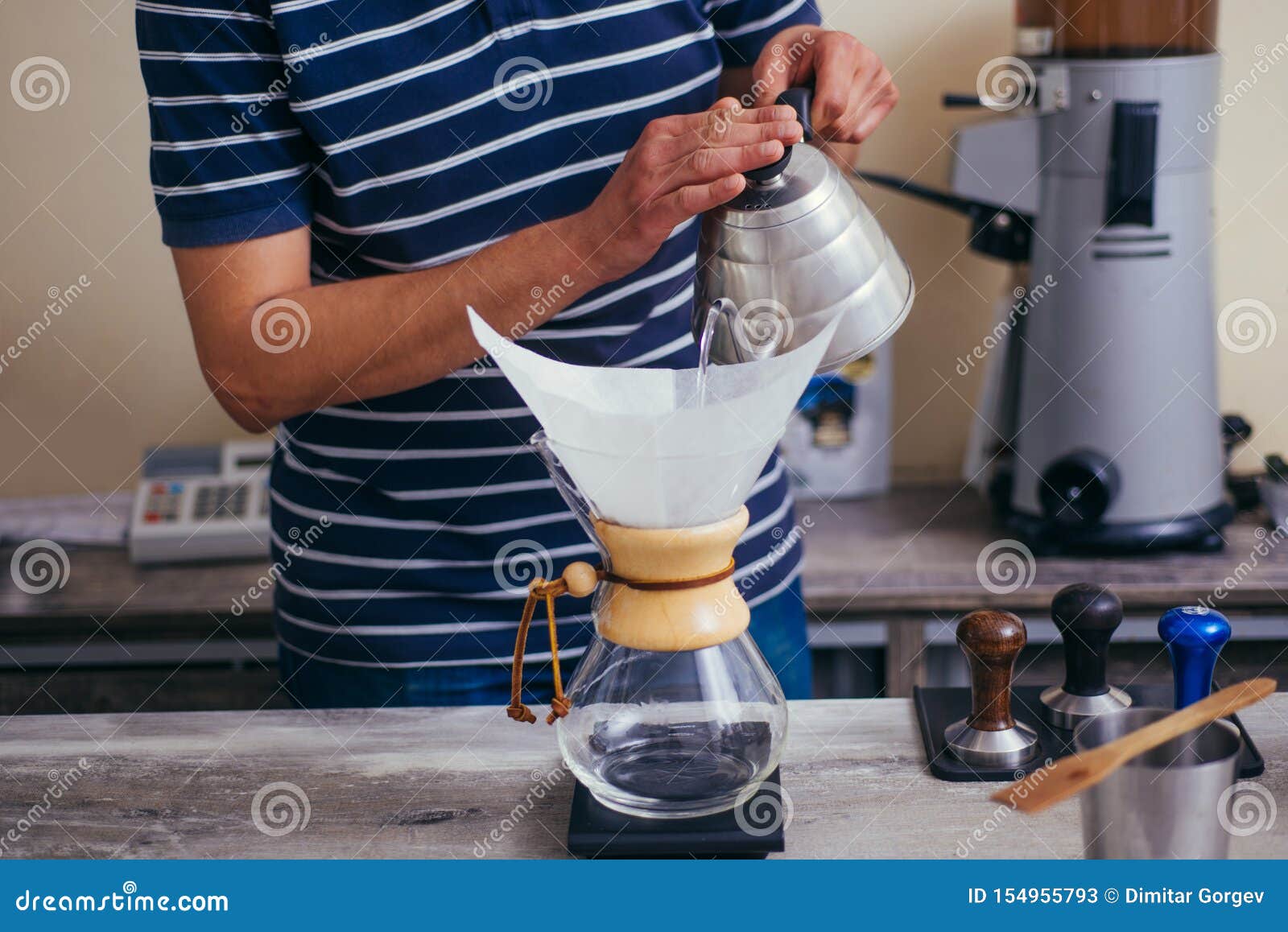 Making of drip coffee stock image. Image of cafe, people - 154955793