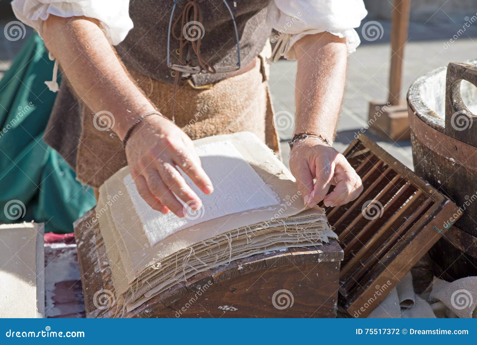 Making handcraft paper stock photo. Image of sheet, mulberry - 75517372