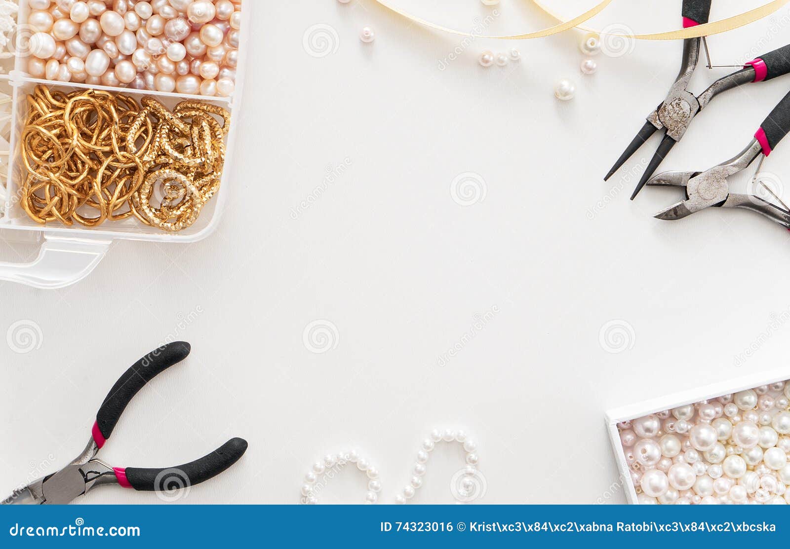 Making of Handmade Jewelry. Bead Making Accessories Stock Photo - Image ...