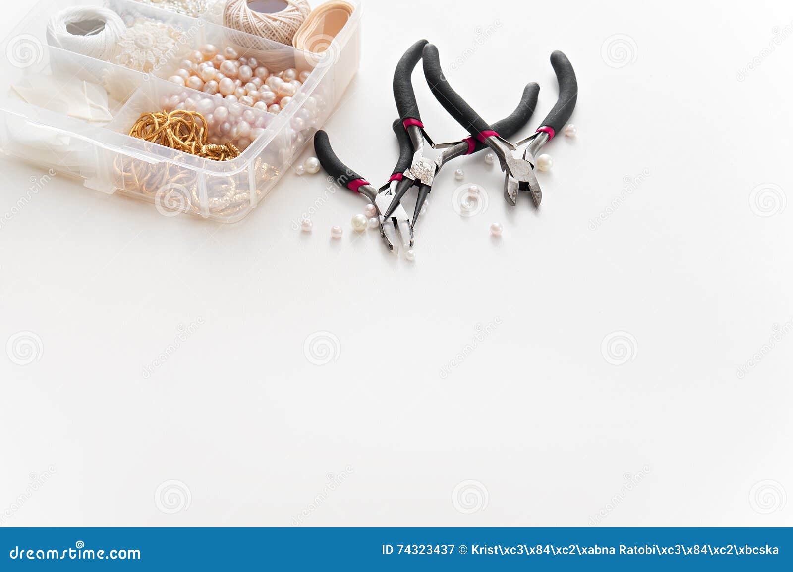 Making of Handmade Jewelry. Bead Making Accessories Stock Image - Image ...