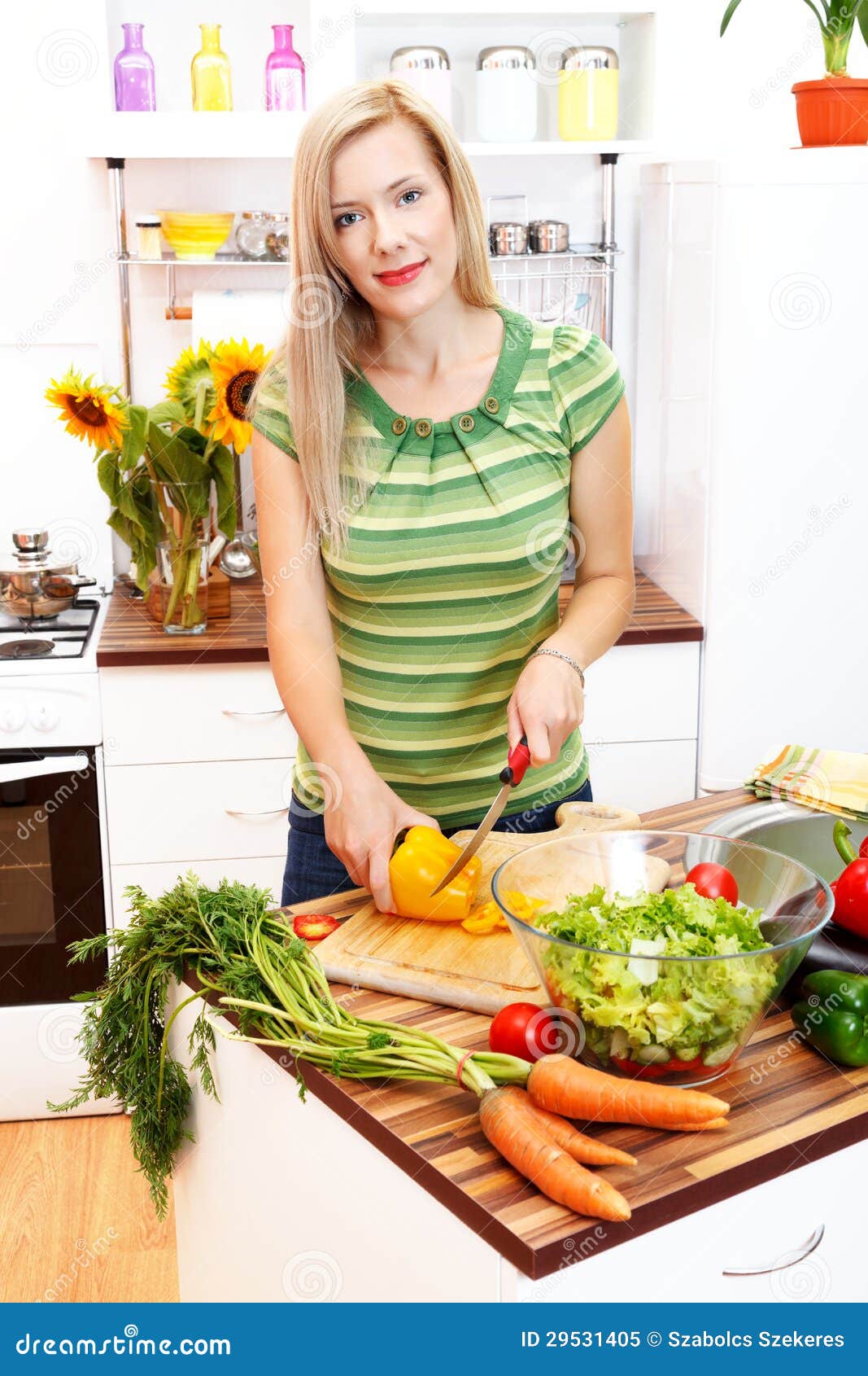 Making healthy food stock image. Image of smile, dinner - 29531405