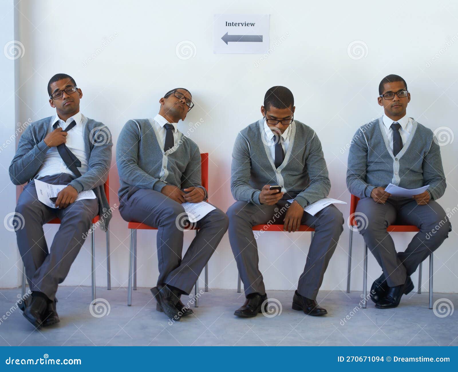 Making Him Sweat. Conceptual Image of a Young Man Being Kept Waiting ...