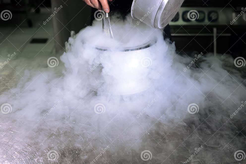 Making Ice Cream with Liquid Nitrogen Stock Photo - Image of ...