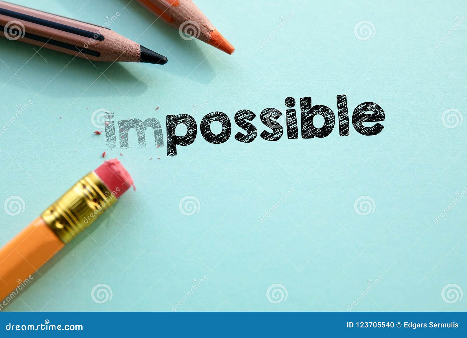Making The Impossible Possible Concept On Blackboard Background Royalty ...