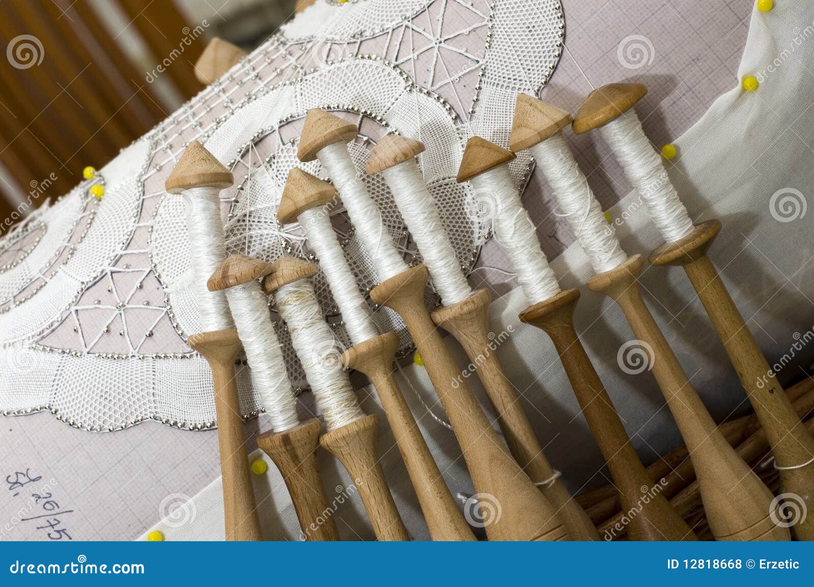 Making a lace stock photo. Image of cushion, napkin, coil - 12818668