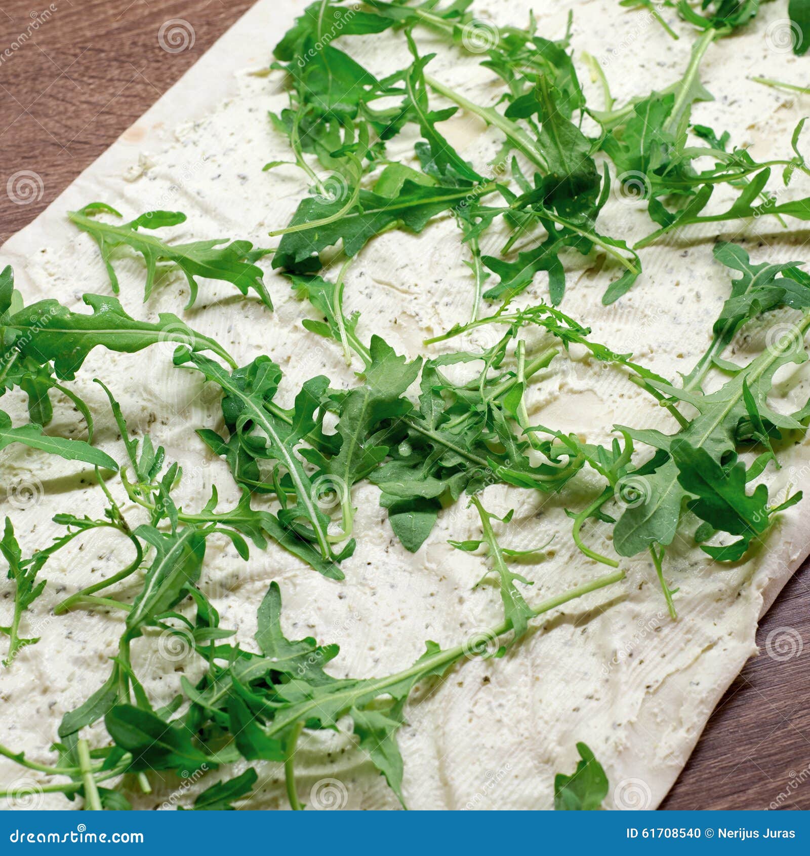 Making Lavash Rolls with Rucola and Cheese Stock Photo - Image of meal ...