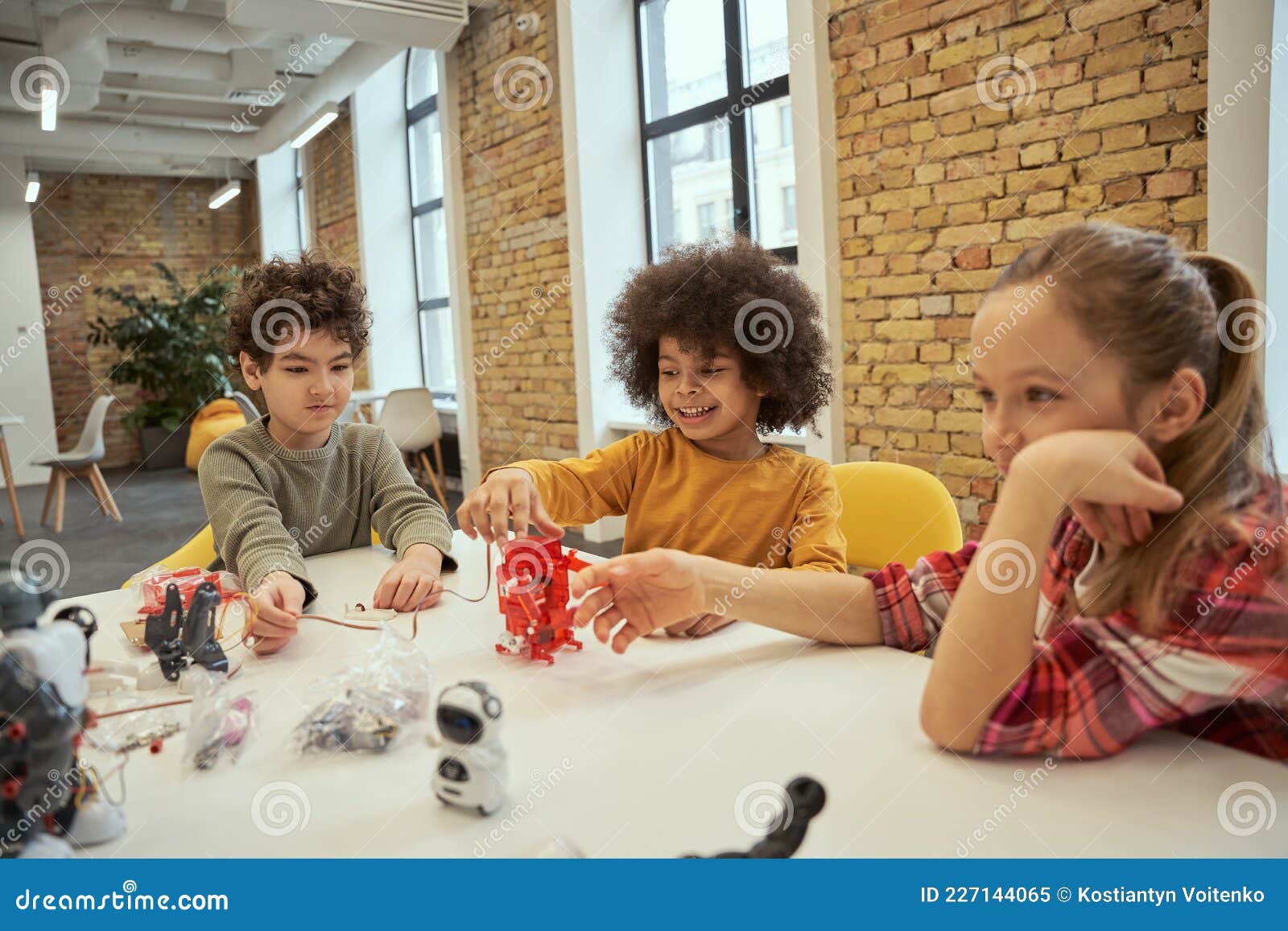 Making Learning Fun. Ambitious Diverse Kids Having Fun Together while ...