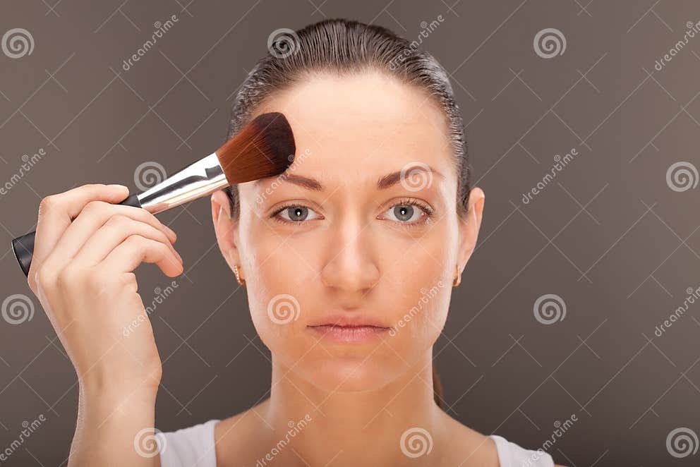 Making make-up stock image. Image of blush, adult, real - 20594769