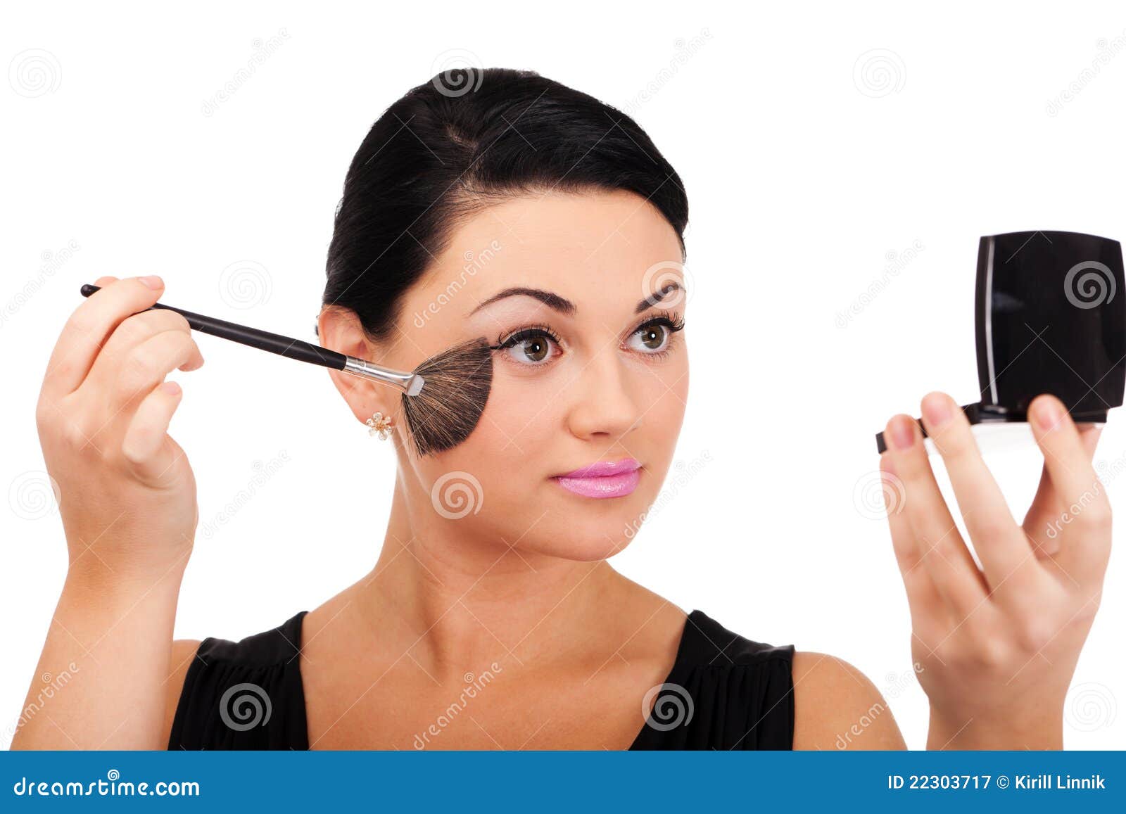 Making make-up stock image. Image of evening, black, caucasian - 22303717