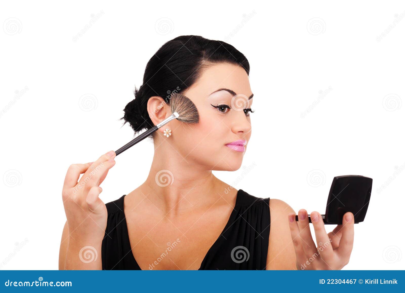 Making make-up stock image. Image of hair, examining - 22304467