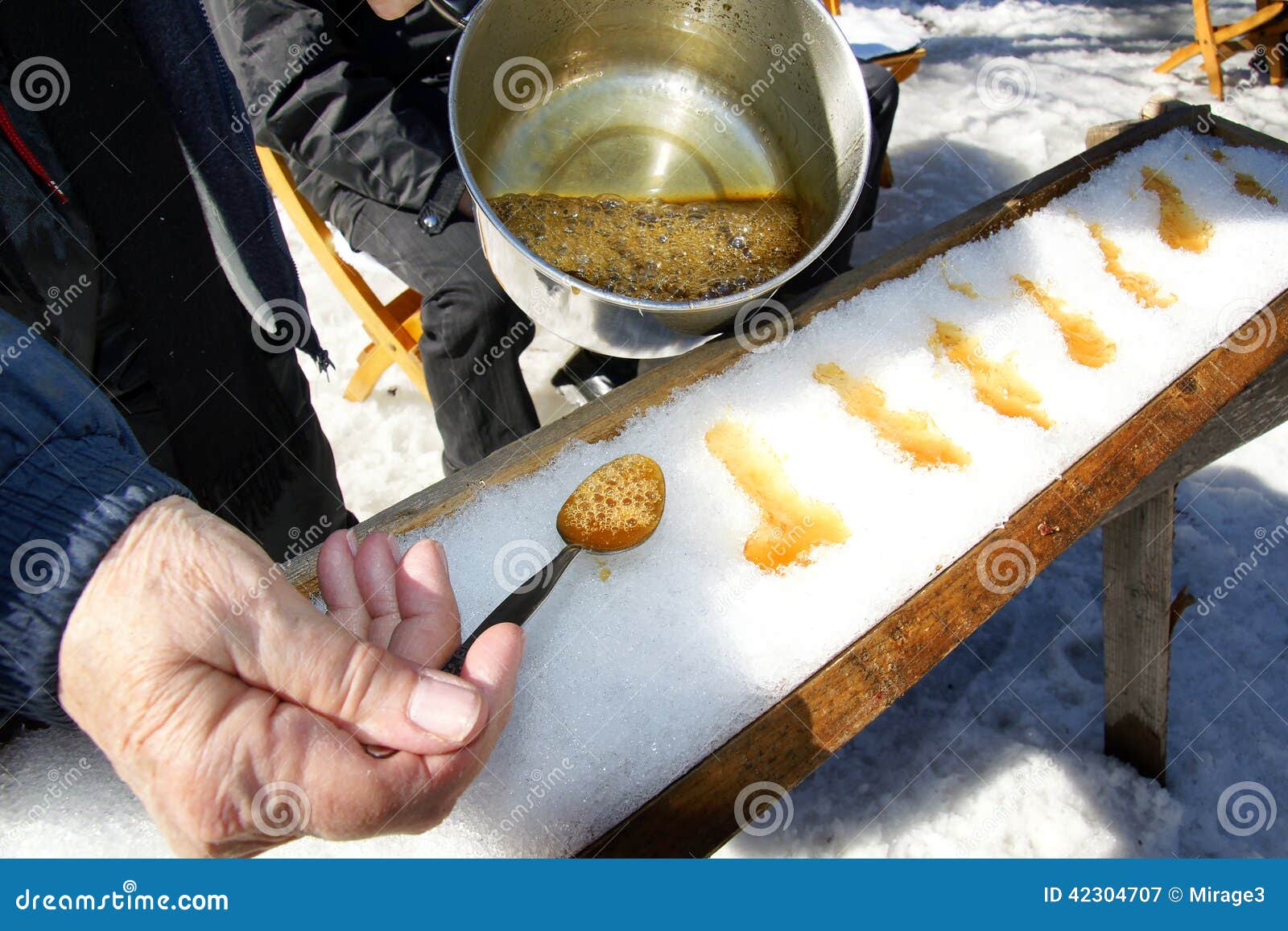Making maple toffee stock image. Image of delicious, nature - 42304707