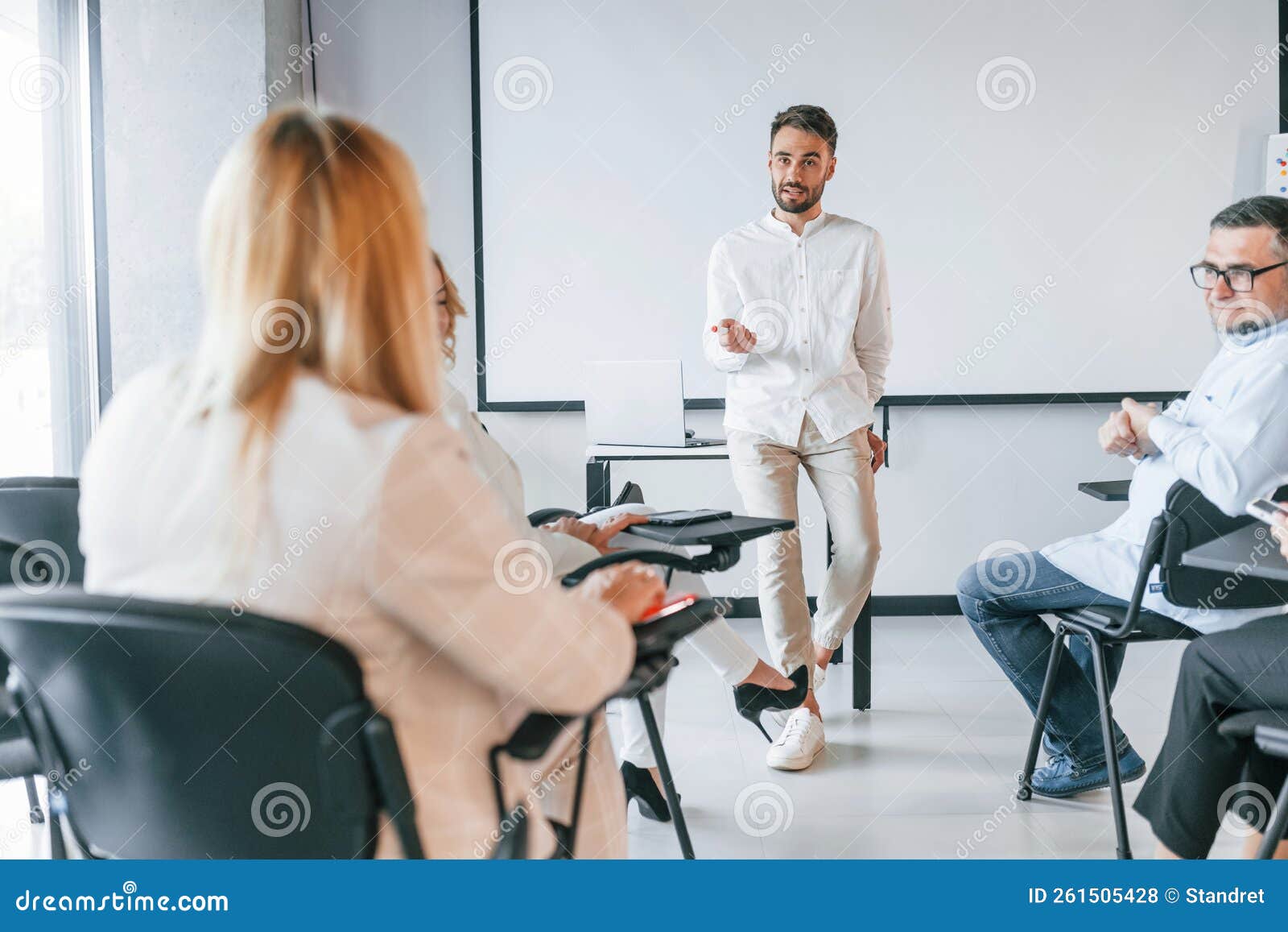 Making the Master Class. Group of Professional Business People is in ...