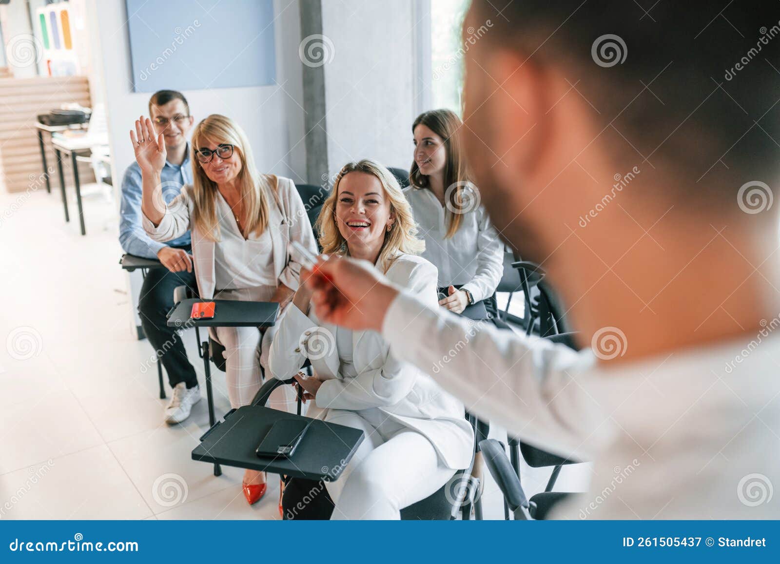 Making the Master Class. Group of Professional Business People is in ...