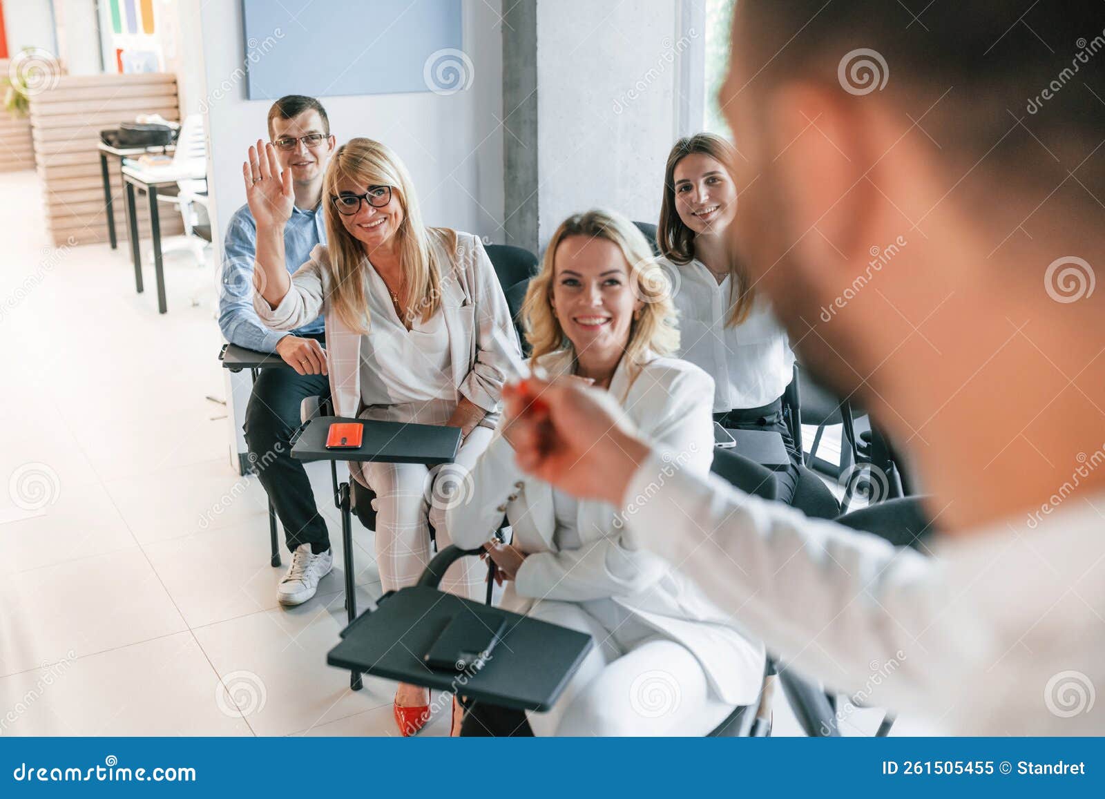 Making the Master Class. Group of Professional Business People is in ...