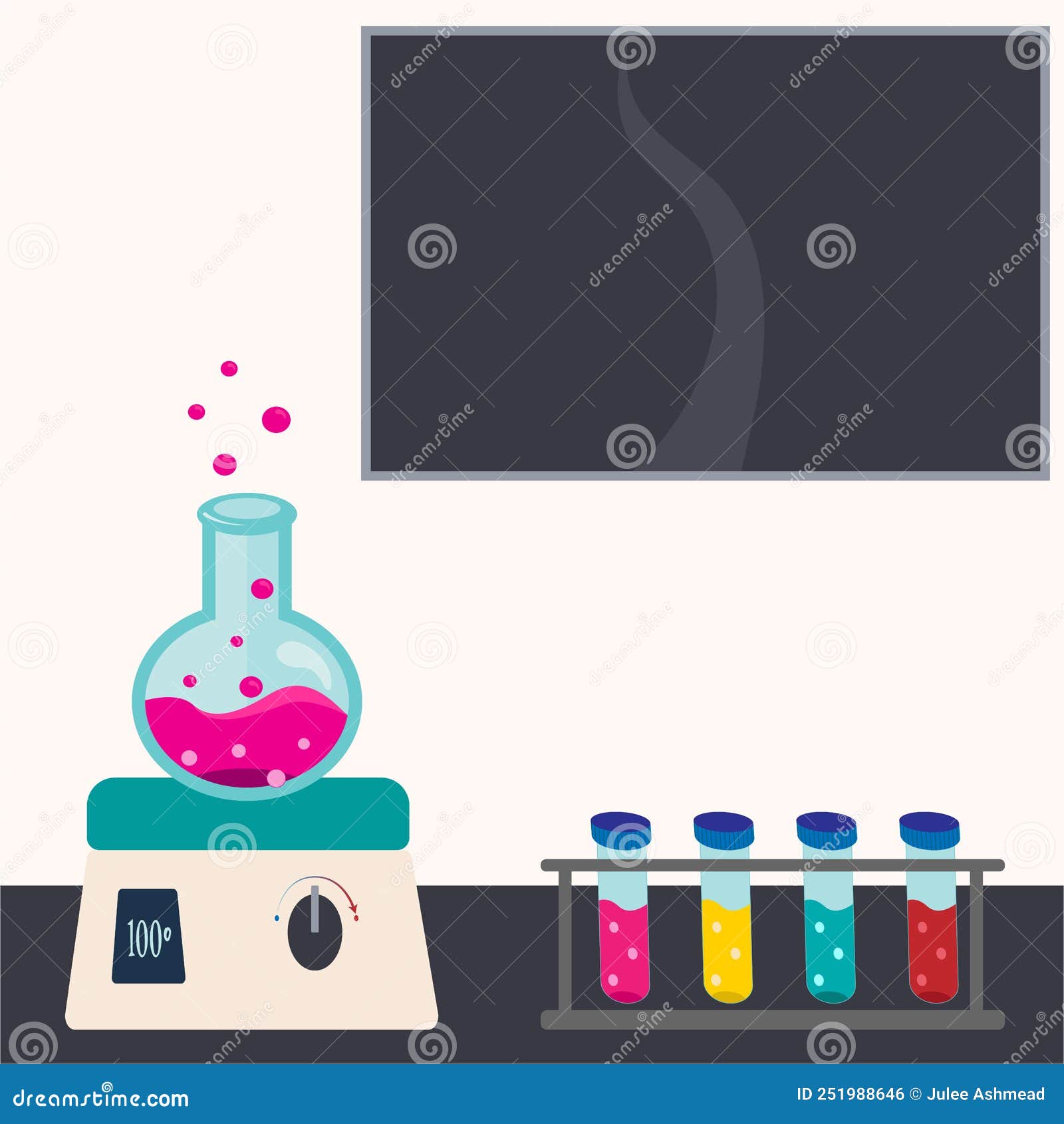 Lab Bench Experiment Vector Background Stock Vector - Illustration of ...