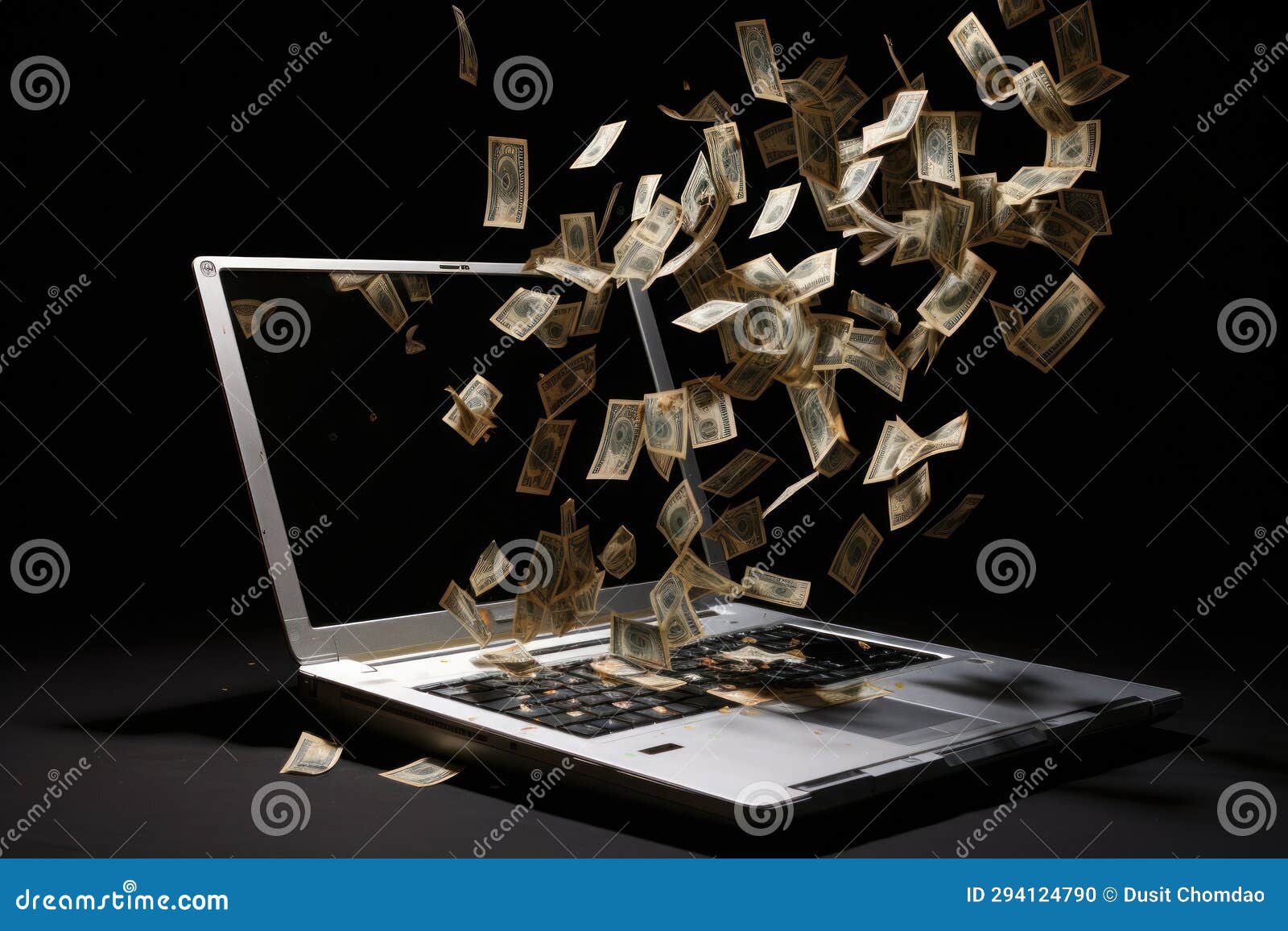 Making Money with Digital Marketing. Generative AI Stock Illustration ...