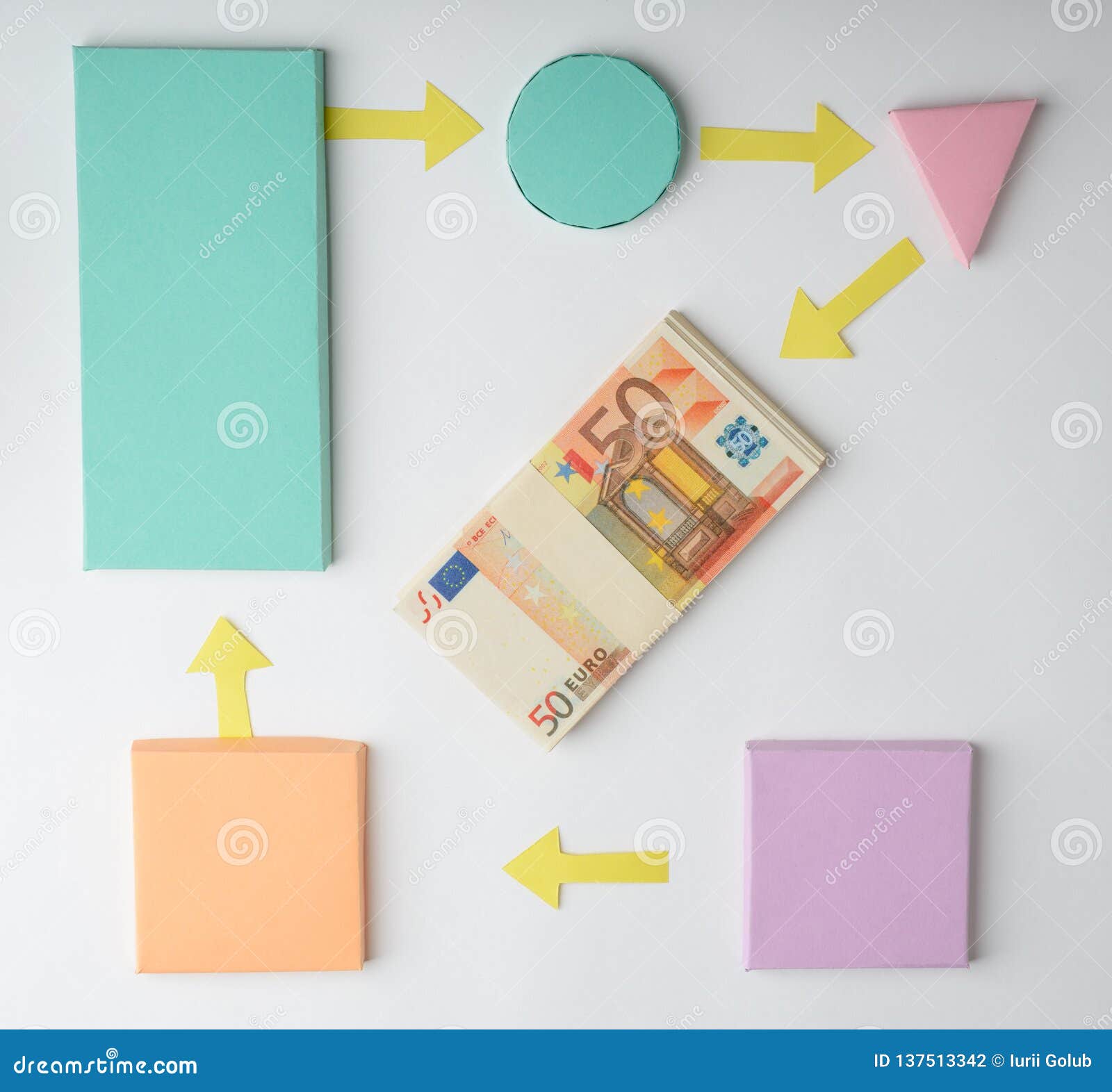 Making money flow chart stock photo. Image of figure - 137513342