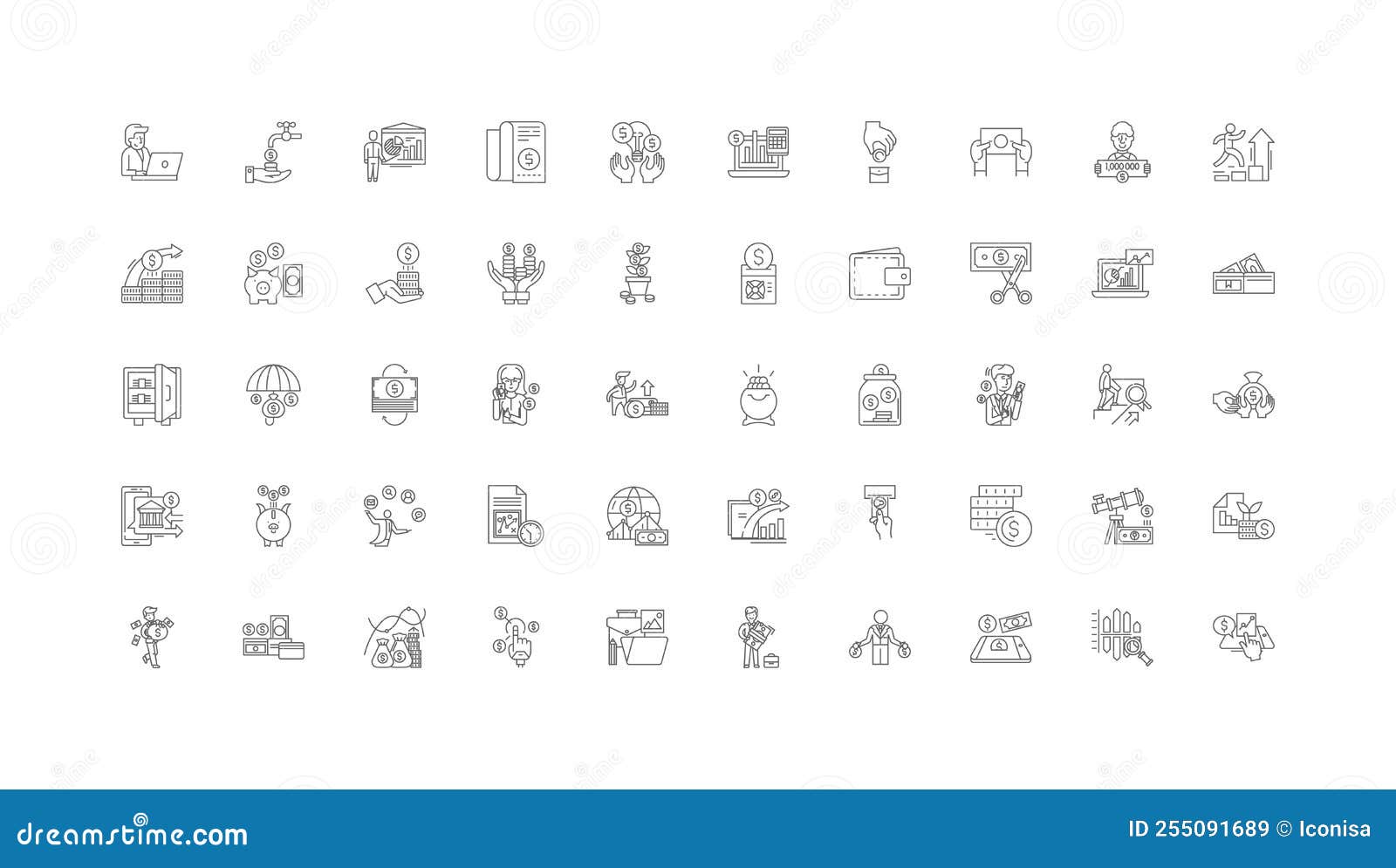 Making Money Ideas, Linear Icons, Line Signs Set, Vector Collection ...
