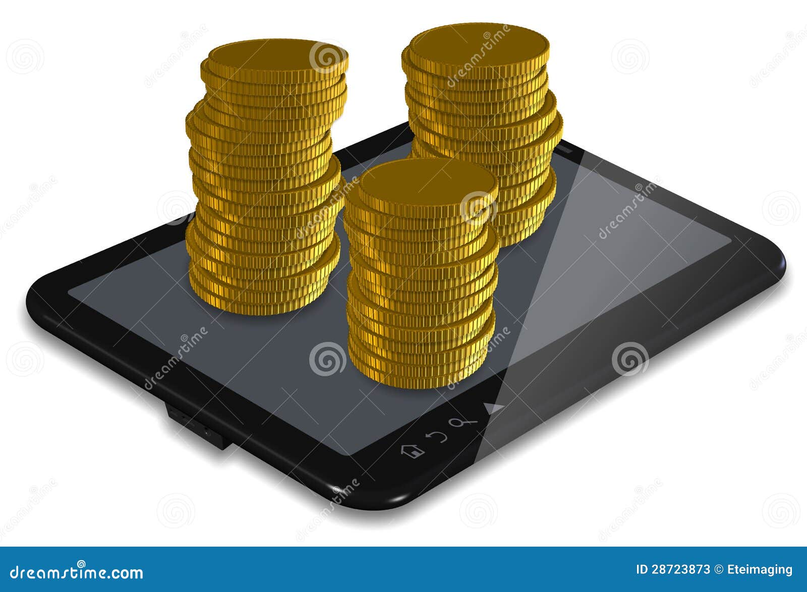 Making money PC tablet stock illustration. Illustration of device ...