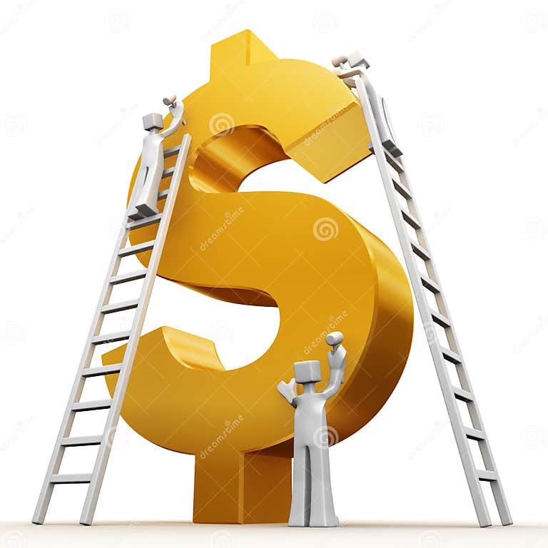Making Money Teamwork Concept Stock Illustration - Illustration of ...