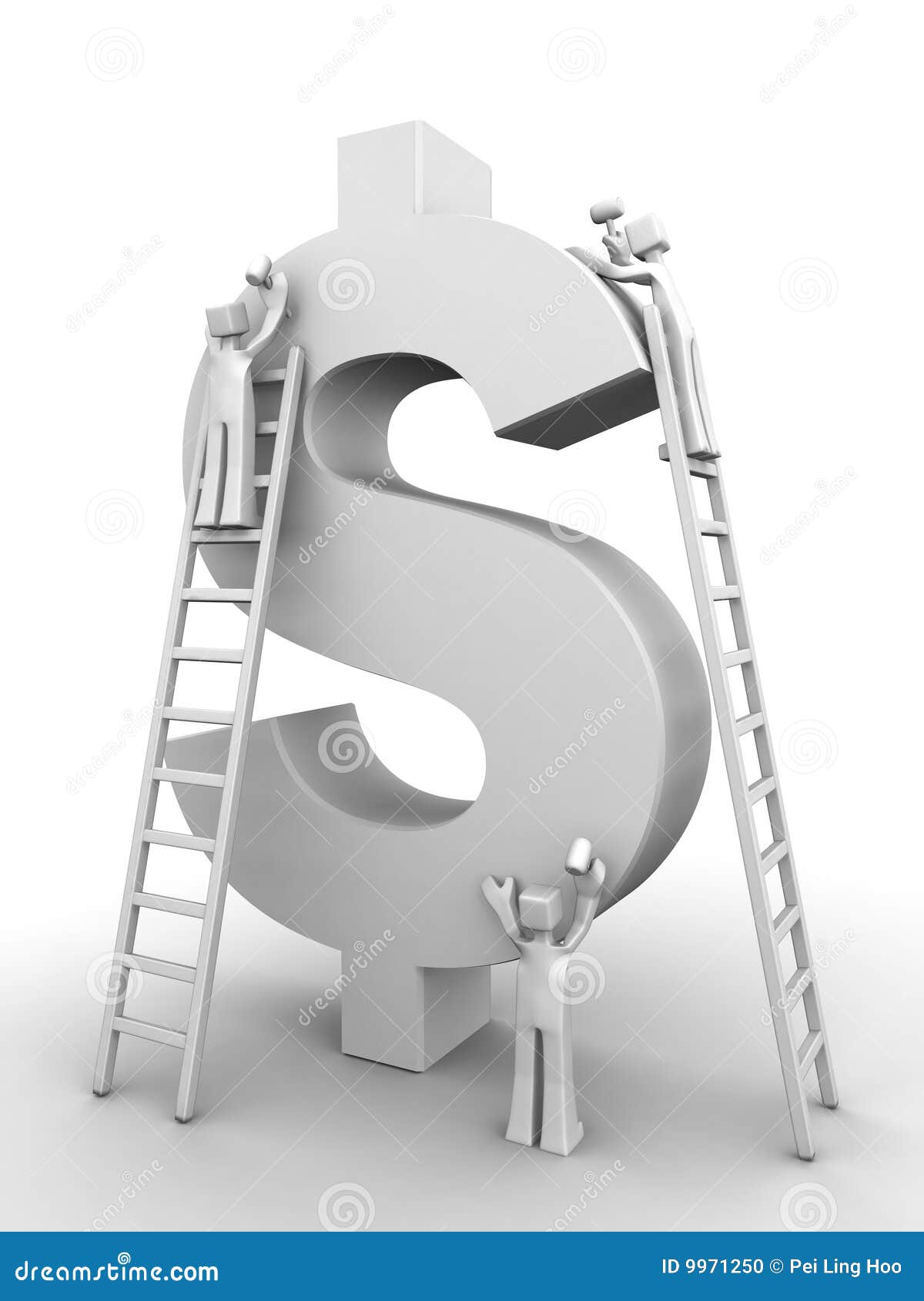 Making Money Teamwork Concept Stock Illustration - Illustration of ...