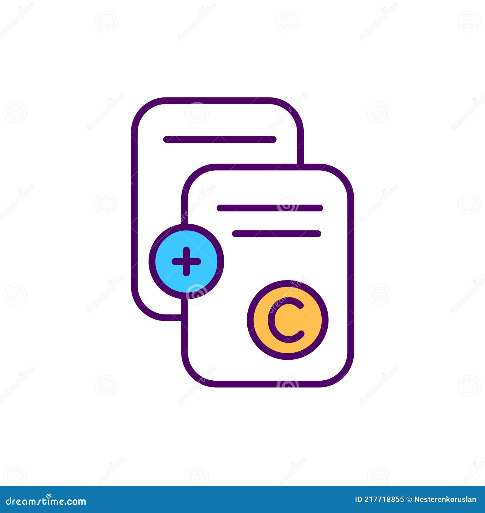 Making Multiple Copies from Copyright Work RGB Color Icon Stock Vector ...